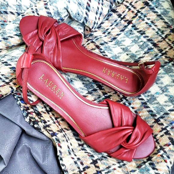 Lauren Ralph Lauren | Shoes | Ralph Lauren Mireya Burgundy Garnet Red ...